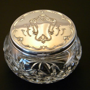 Vintage Silverplate Cut Crystal Powder Dresser Jar - Etsy