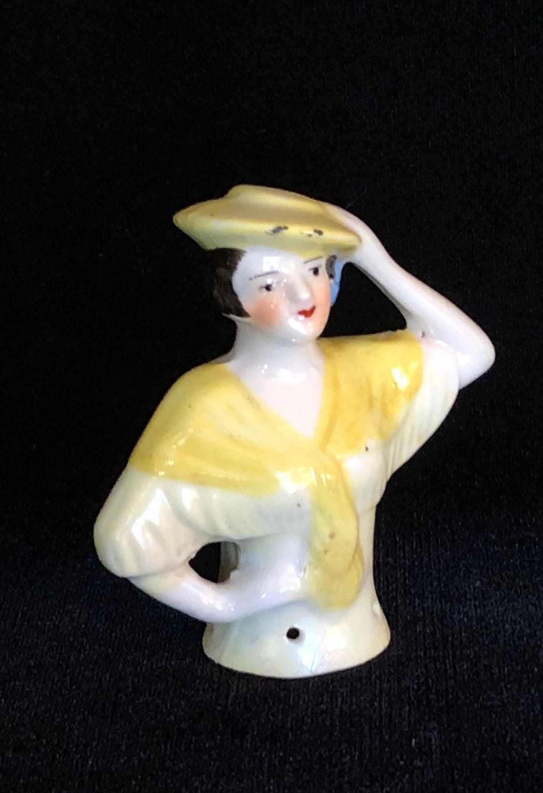 Vintage Lady Pin Cushion/brush Handle Ceramic 1930s - Etsy