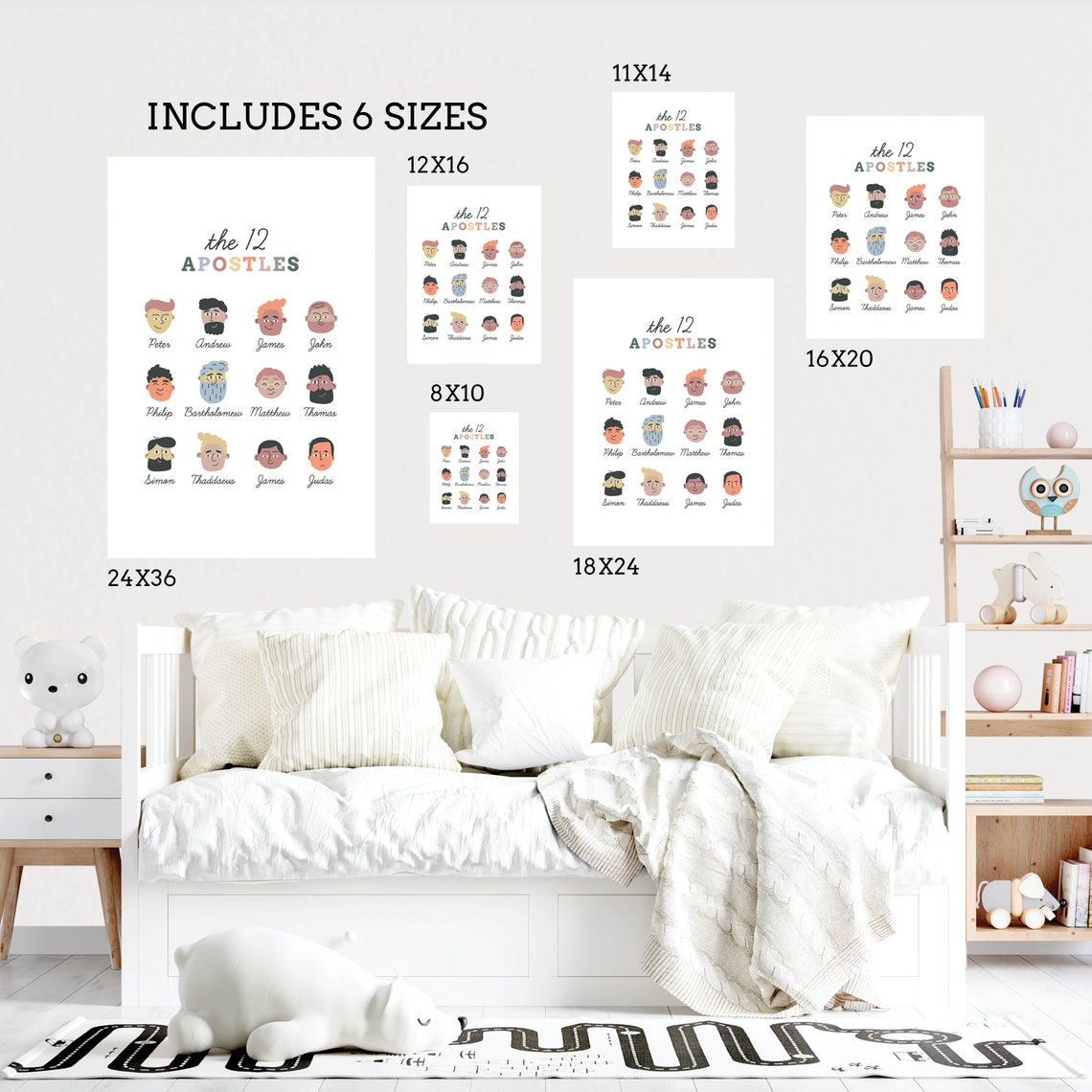 Digital File 12 Apostles Kids Christian Homeschool Poster Art - Etsy