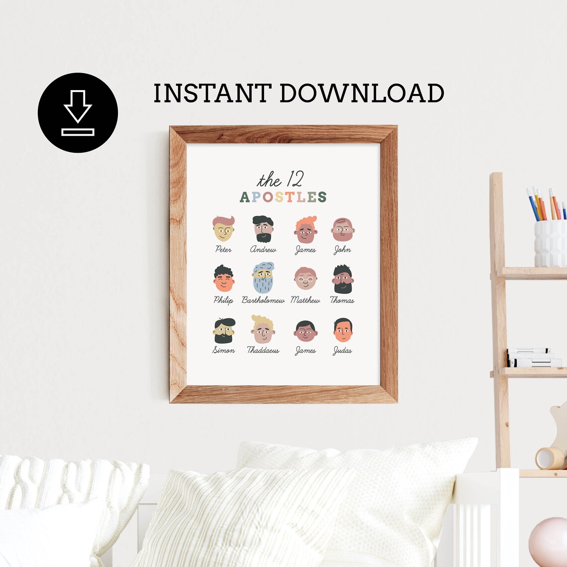 Digital File 12 Apostles Kids Christian Homeschool Poster Art - Etsy