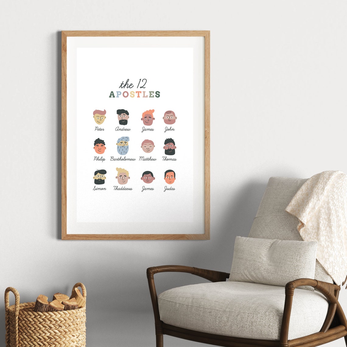 Digital File 12 Apostles Kids Christian Homeschool Poster Art - Etsy