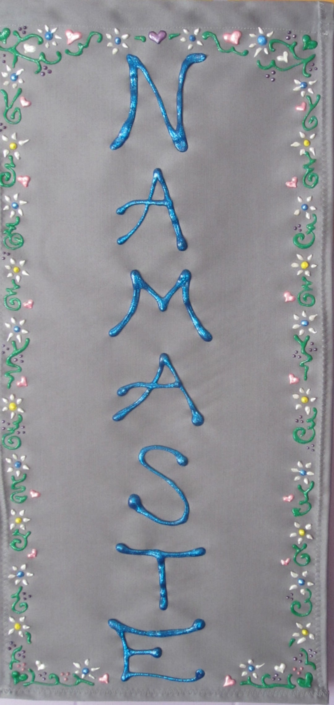 Namaste Hand Painted Banner, Wall or Door Hanging, Meditation Banner ...