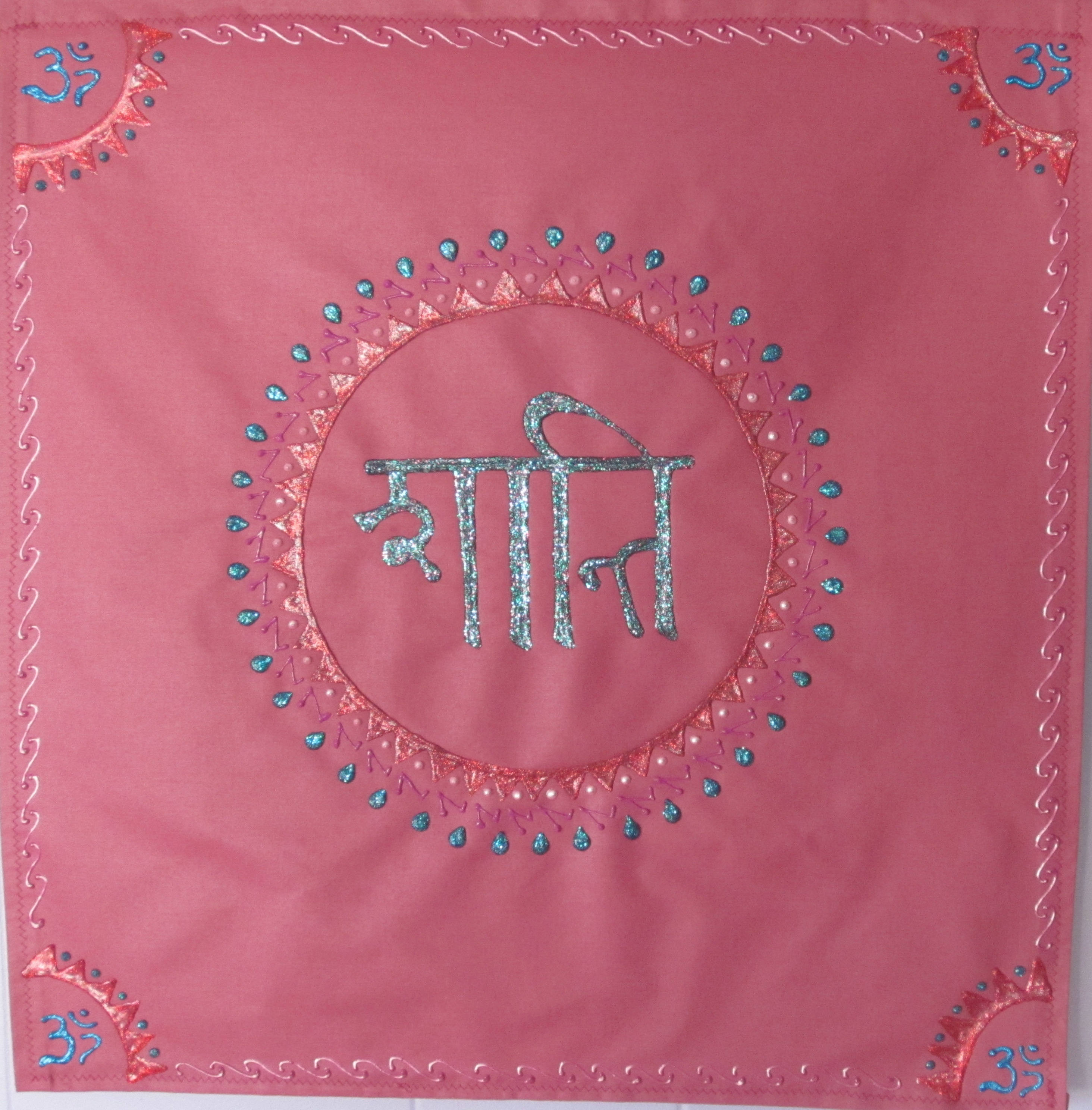 Shanti, Sanskrit Symbol for Peace, Hand Painted Wall Hanging, Door ...