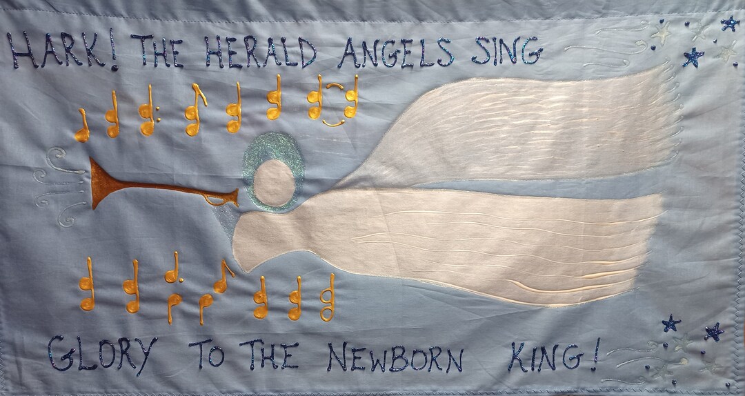 Guardian Angel Painting, Banner and Wall Hanging, Hark the Herald Hand ...