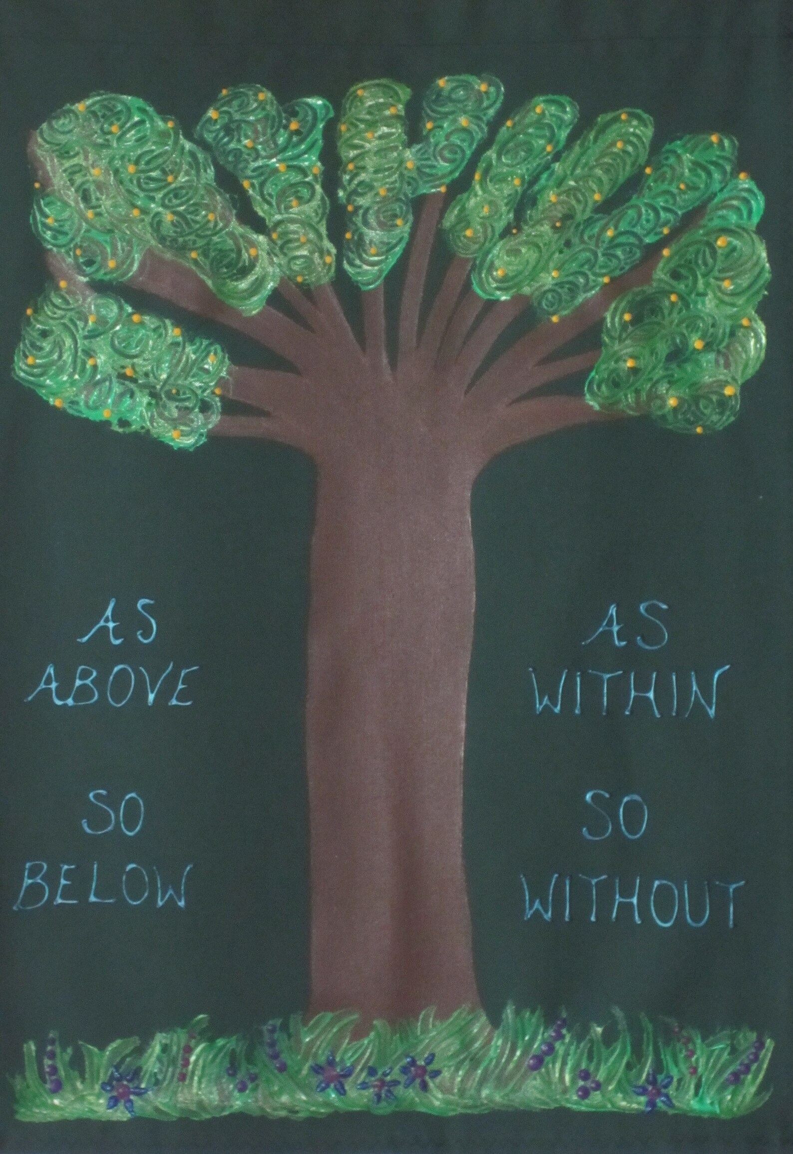 As Above, so Below Tree of Life Painting, Hand Painted Wall Hanging and ...