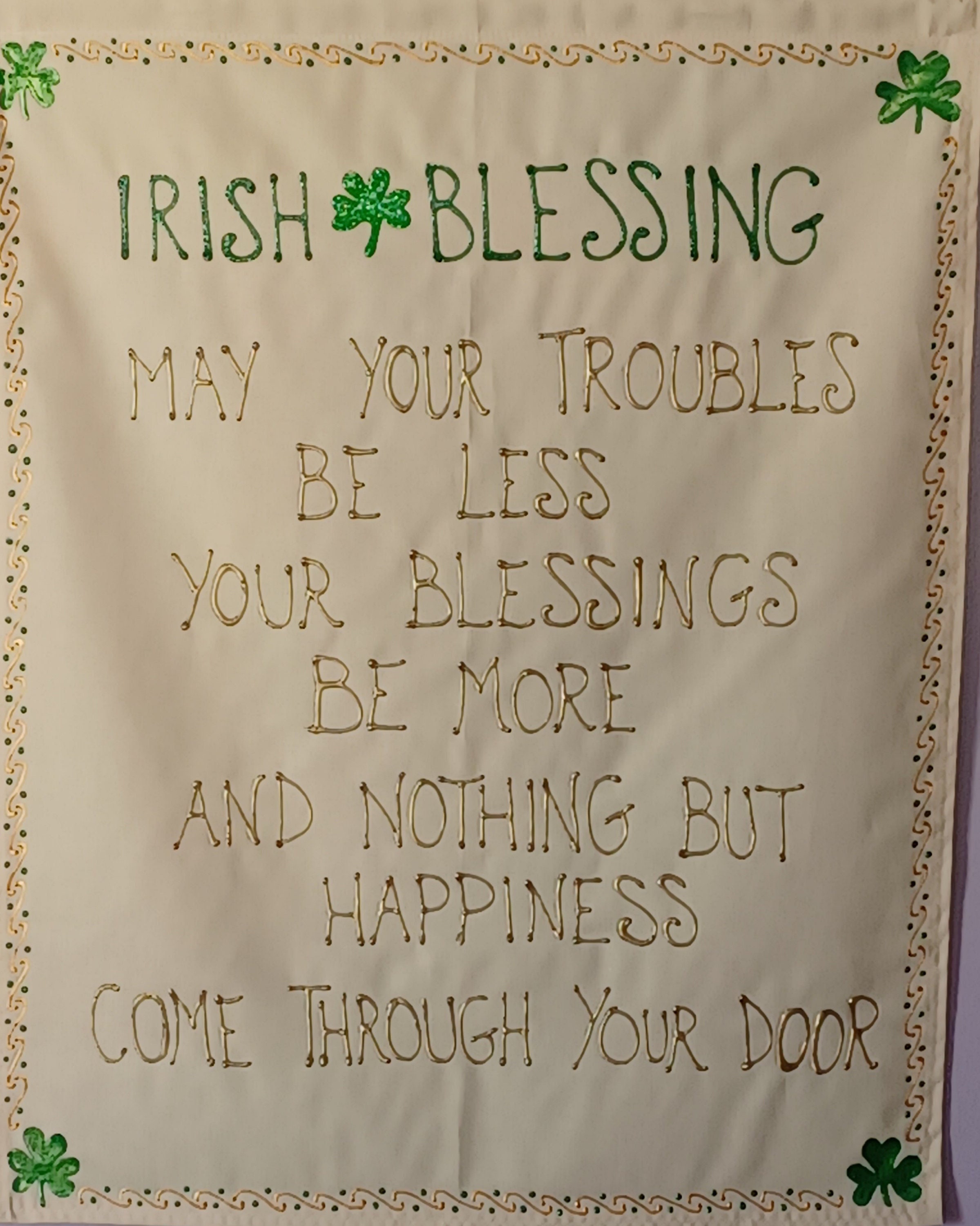 Irish Blessing Hand Painted Banner and Altar Cloth, Irish Saying ...