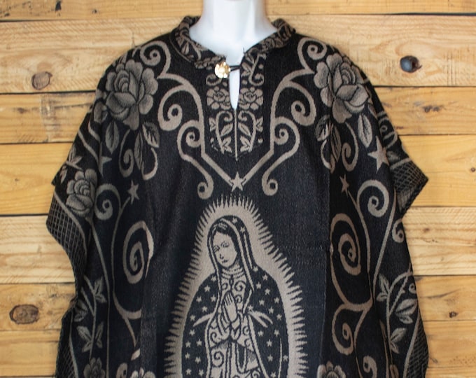 VIRGEN De GUADALUPE Virgin Mary 2 Sided Mexican Poncho Rebozo - Etsy