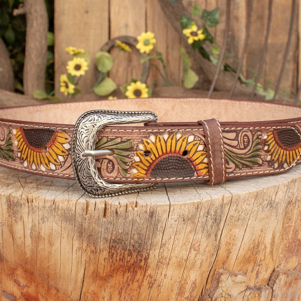 Stamped Leather Belt - Etsy