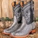 MENS PYTHON Snake Faux Leather Square Toe Cowboy Western Rodeo Boots ...