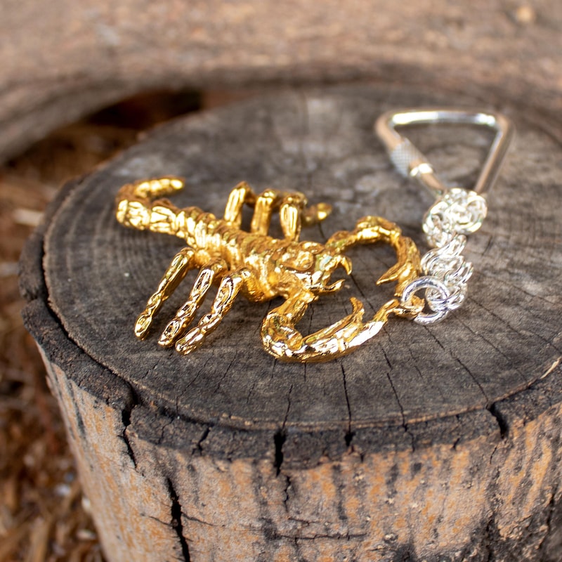Gold Scorpion Keychain - Etsy