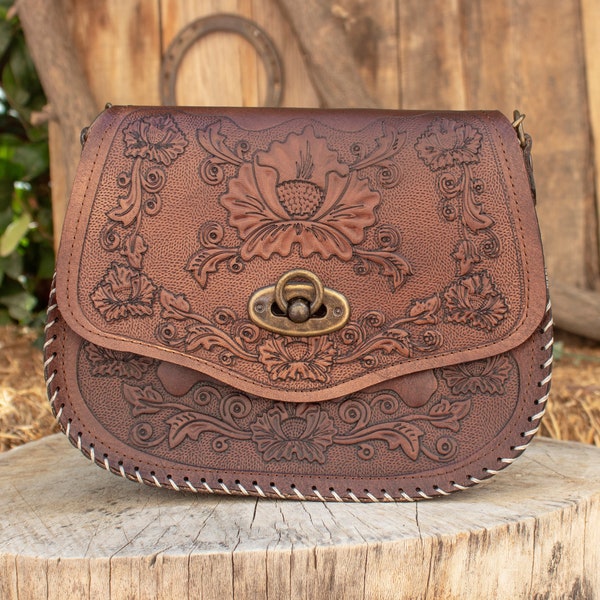 Tooled Leather Purse - Etsy