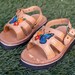 GIRLS WALKER TODDLER Butterfly Flower Embroidered Leather Huarache ...