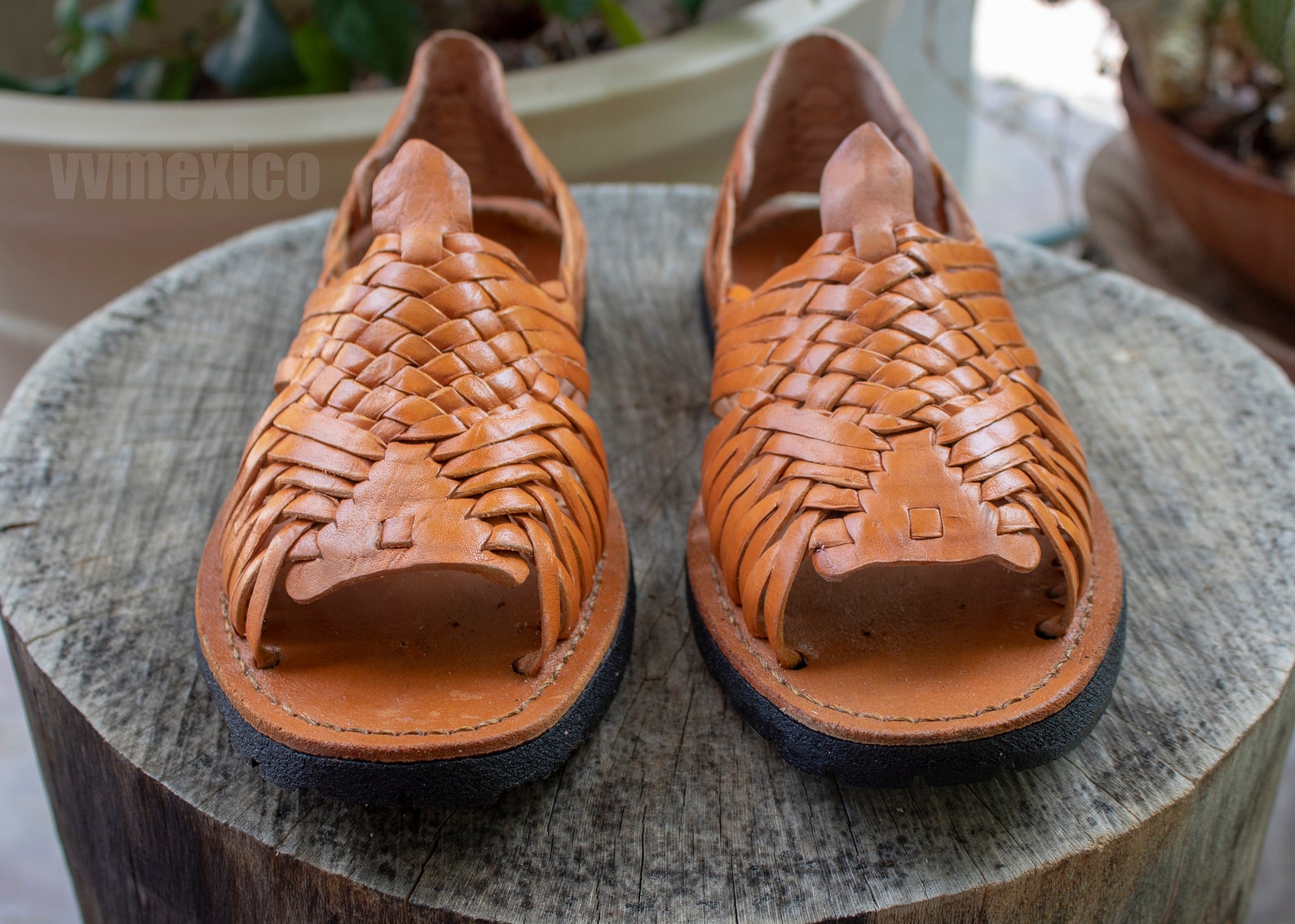 MENS LEATHER HUARACHES Mexican Sandals With Tire Sole Print *all Sizes ...