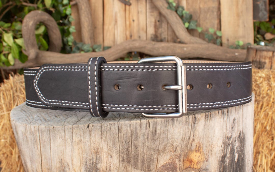 Mens Black Construction HEAVY DUTY 100 % LEATHER Work Belt - Etsy