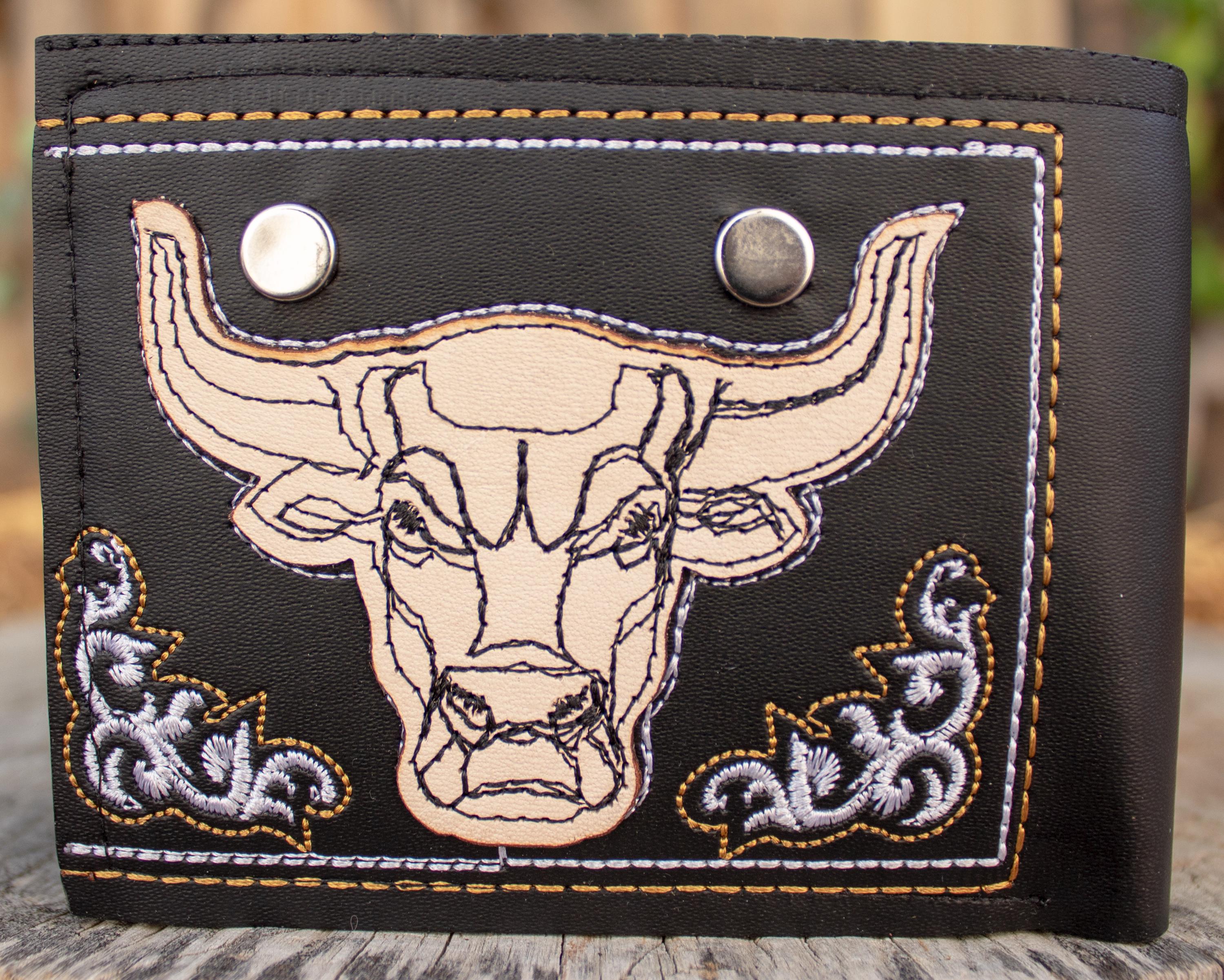 BULL TORO Leather Stamped Handcrafted WALLET Bi-fold Cartera - Etsy