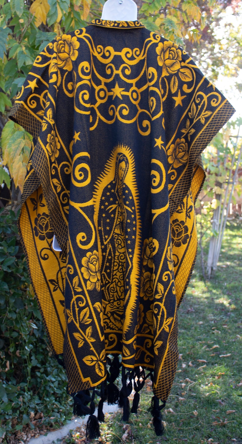 VIRGEN De GUADALUPE Virgin Mary 2 Sided Mexican Poncho Rebozo Wrap ...