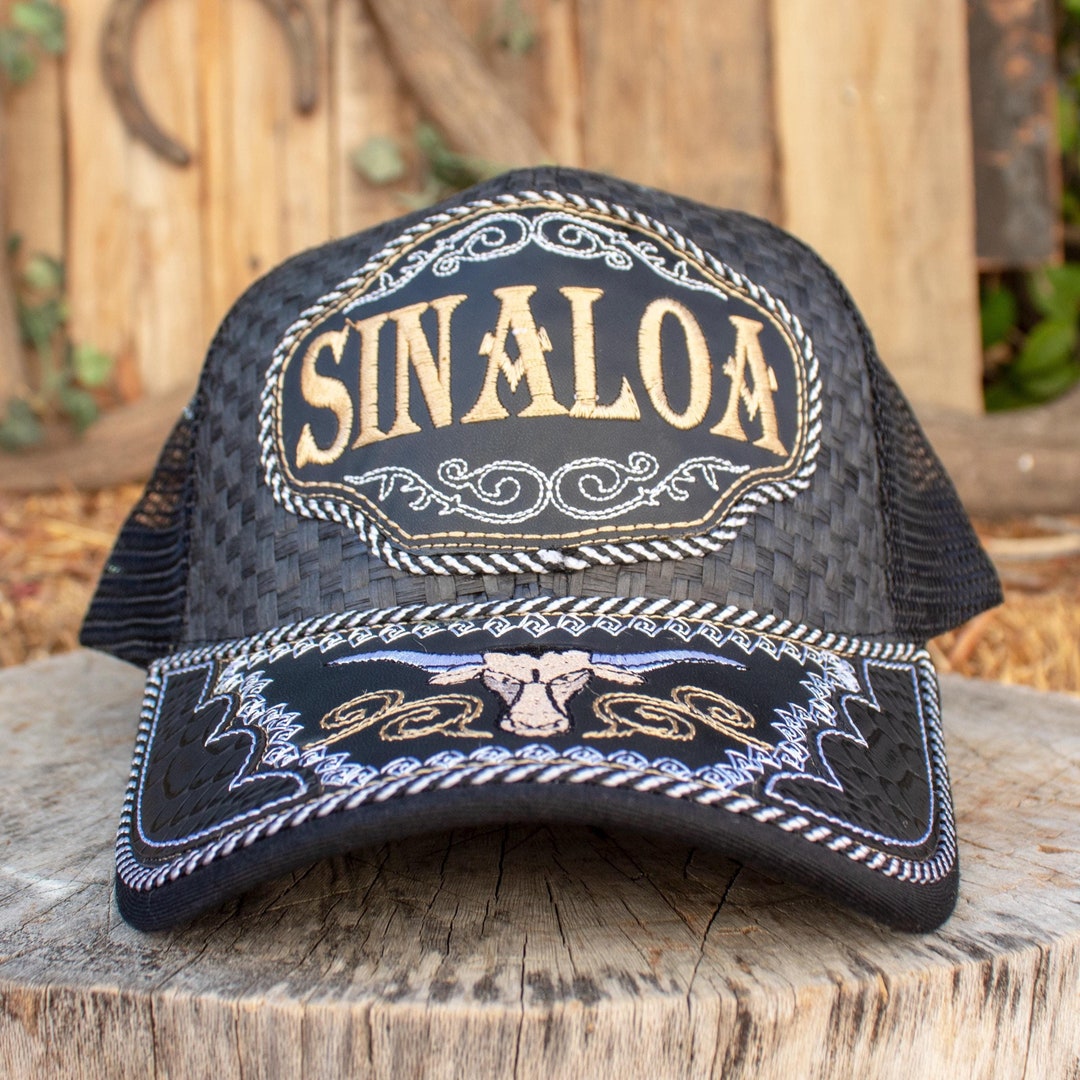 SINALOA LONGHORN Embroidered Toro Western Rodeo HAT Adjustable Trucker ...
