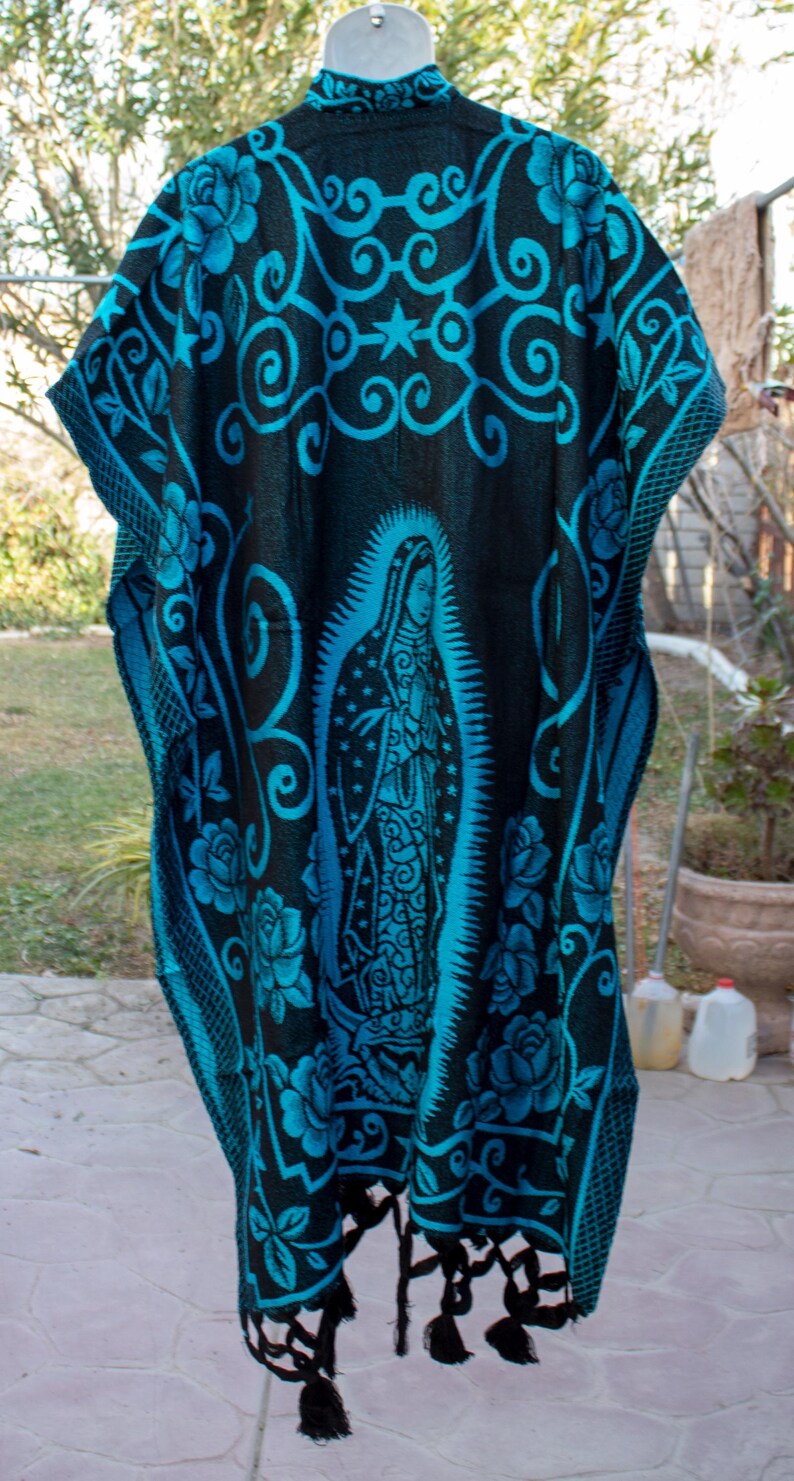 VIRGEN De GUADALUPE Virgin Mary 2 Sided Mexican Poncho Rebozo Wrap ...