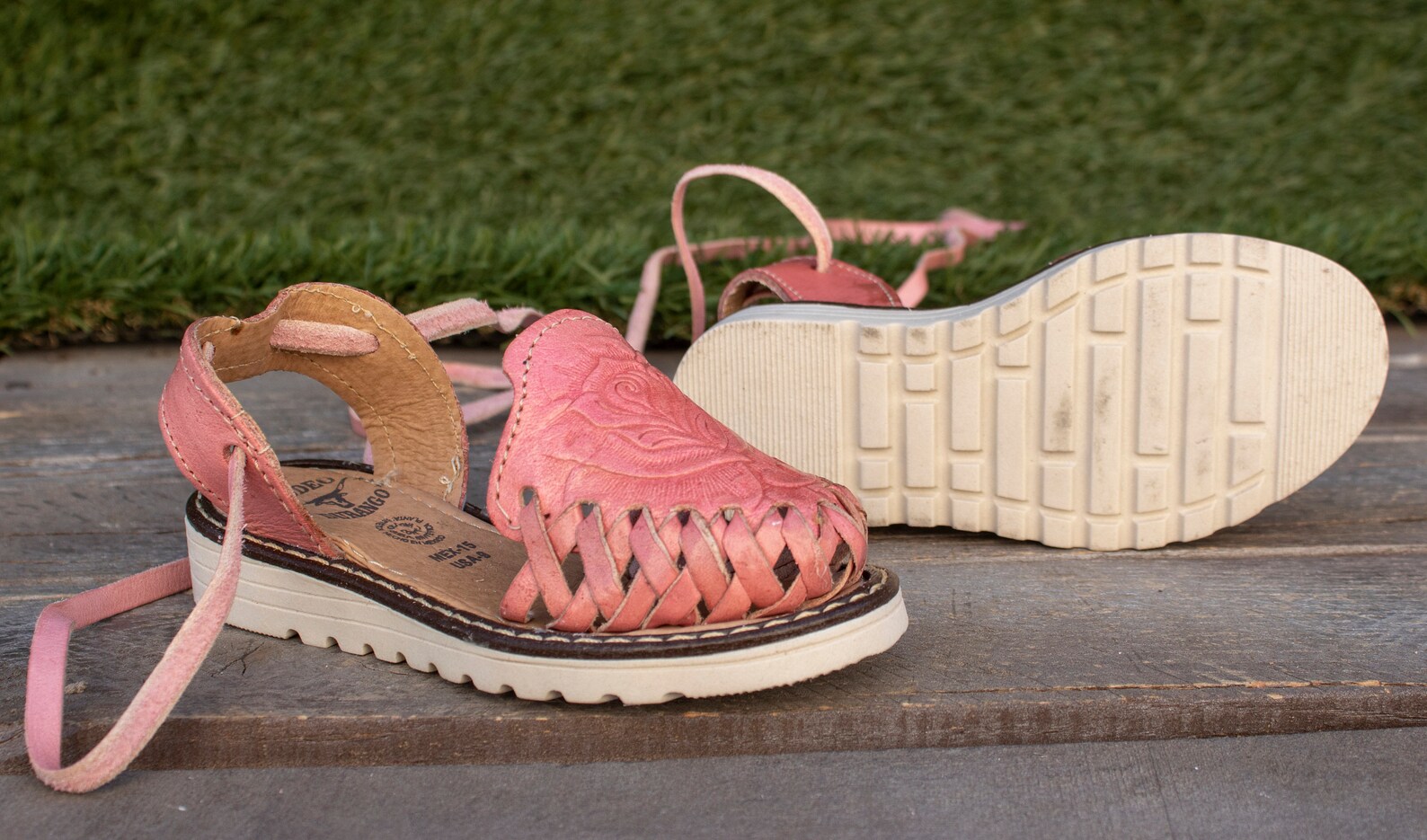 GIRLS WALKER TODDLER Rose Stamped Pink Lace up Leather | Etsy