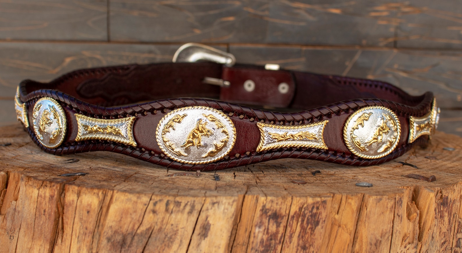 Mens LEATHER CONCHO WESTERN Cowboy Rodeo Belt - Etsy