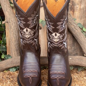 MENS Brown LEATHER COWBOY Western Rodeo Pointed Toe Boots - Etsy