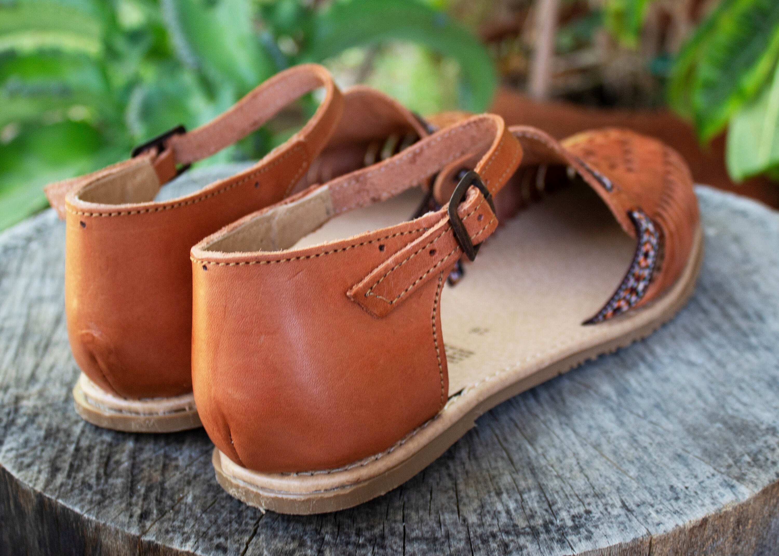 WOMENS MEXICAN SANDALS Tan Leather Handmade Huarache | Etsy