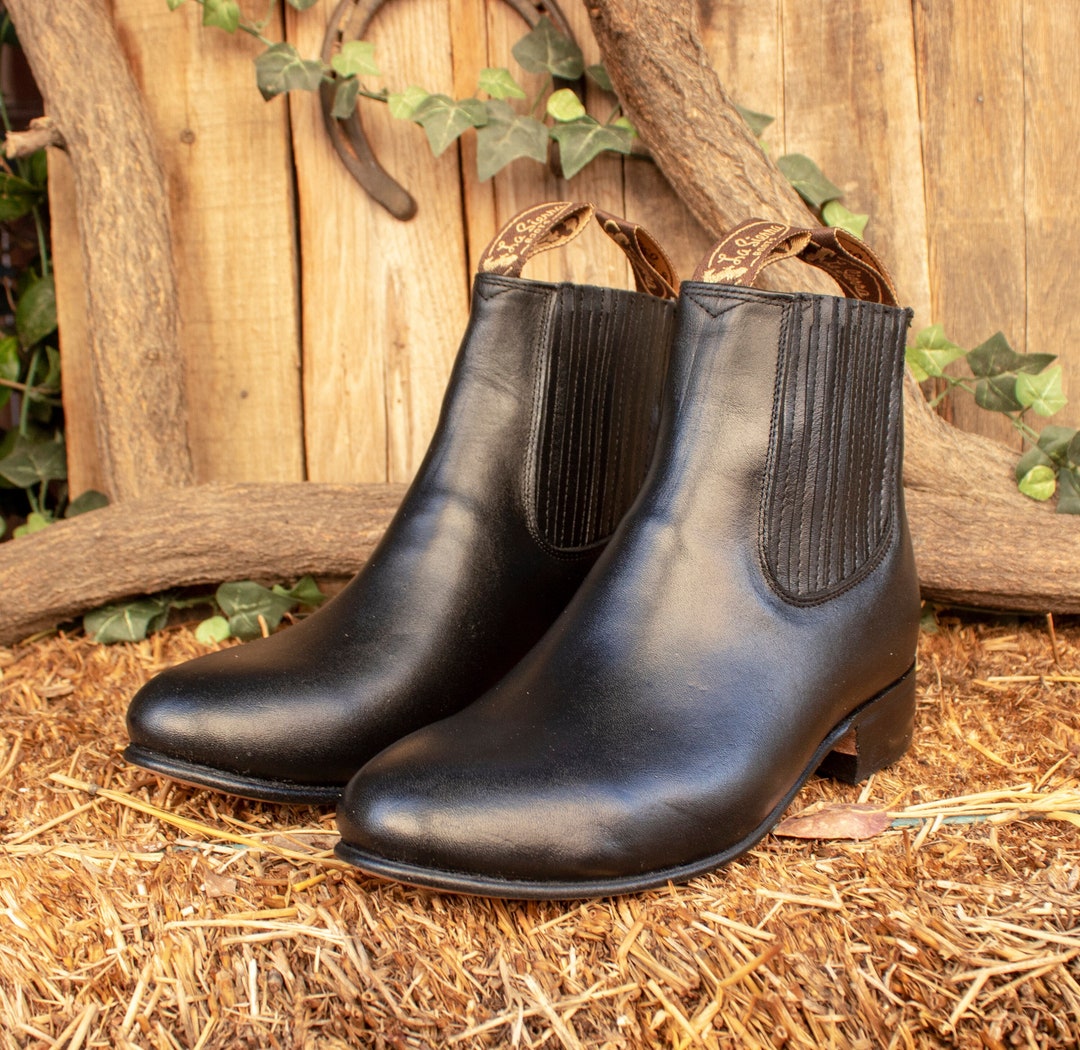 MENS AUTHENTIC LEATHER Chelsea Ankle Boots Botines Charro - Etsy
