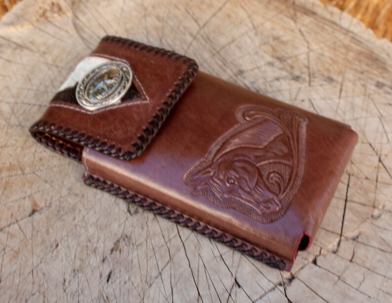 LEATHER HORSE Caballo STAMPED Western Cowboy Rodeo Cell Phone - Etsy