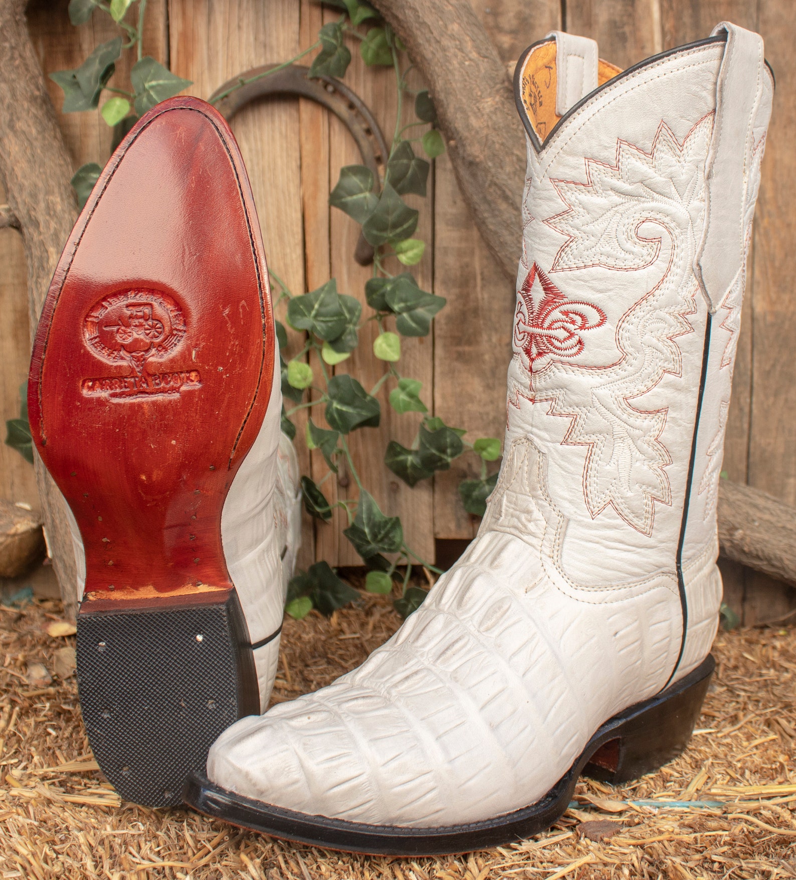MENS LEATHER COWBOY Pointed Toe Alligator Crocodile Print Boots - Etsy
