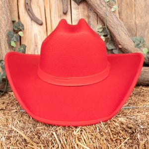WOMENS Red FELT Western Rodeo Cowboy Hat SOMBRERO Texana - Etsy