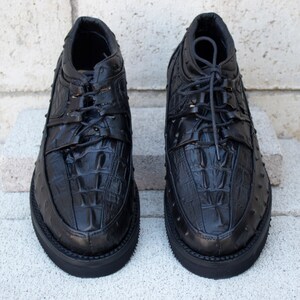 MENS CROCODILE OSTRICH Faux Print Casual Sneaker Leather Shoes - Etsy