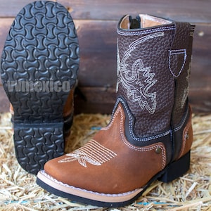 BABY TODDLER KIDS Youth Unisex Square Toe Leather Cowboy Boots - Etsy