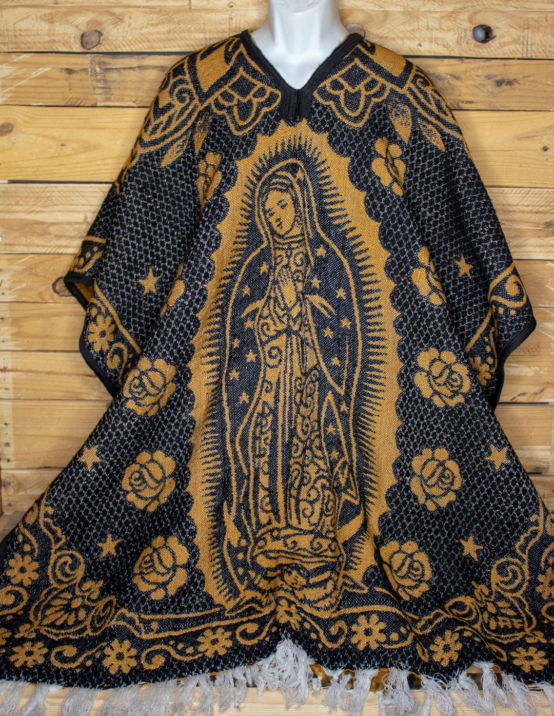 Virgen De Guadalupe Virgin Mary Mexican Poncho REBOZO SCARF - Etsy ...