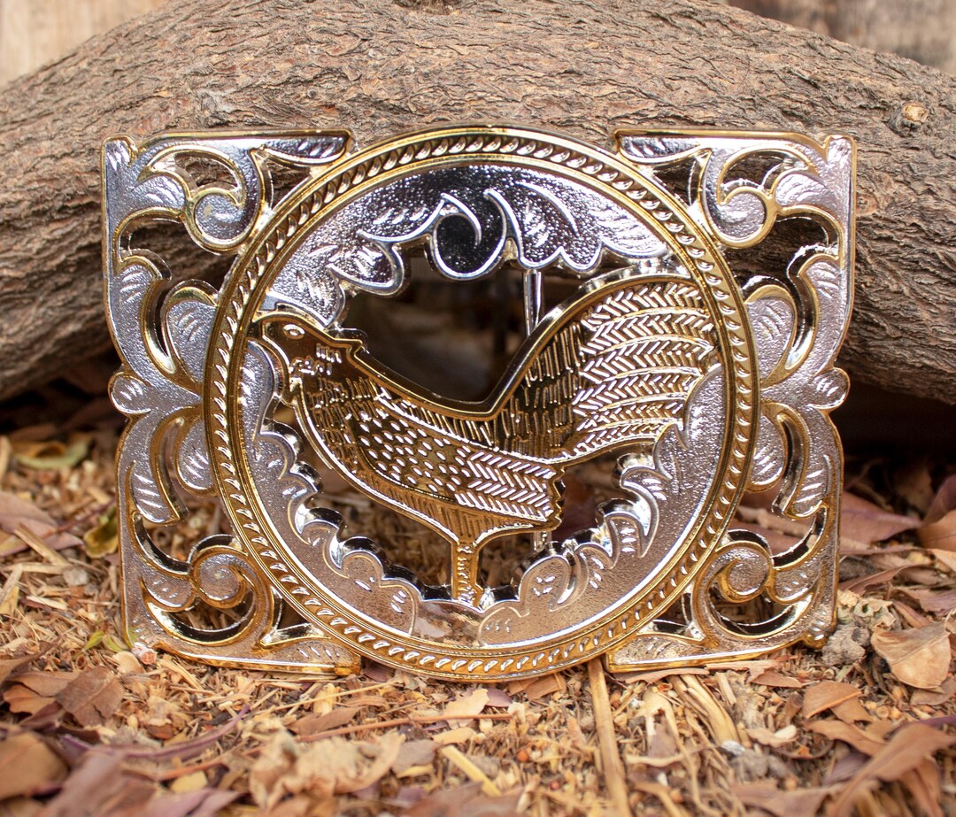 ROOSTER GALLO Metal Engraved Cowboy Western Belt BUCKLE - Etsy