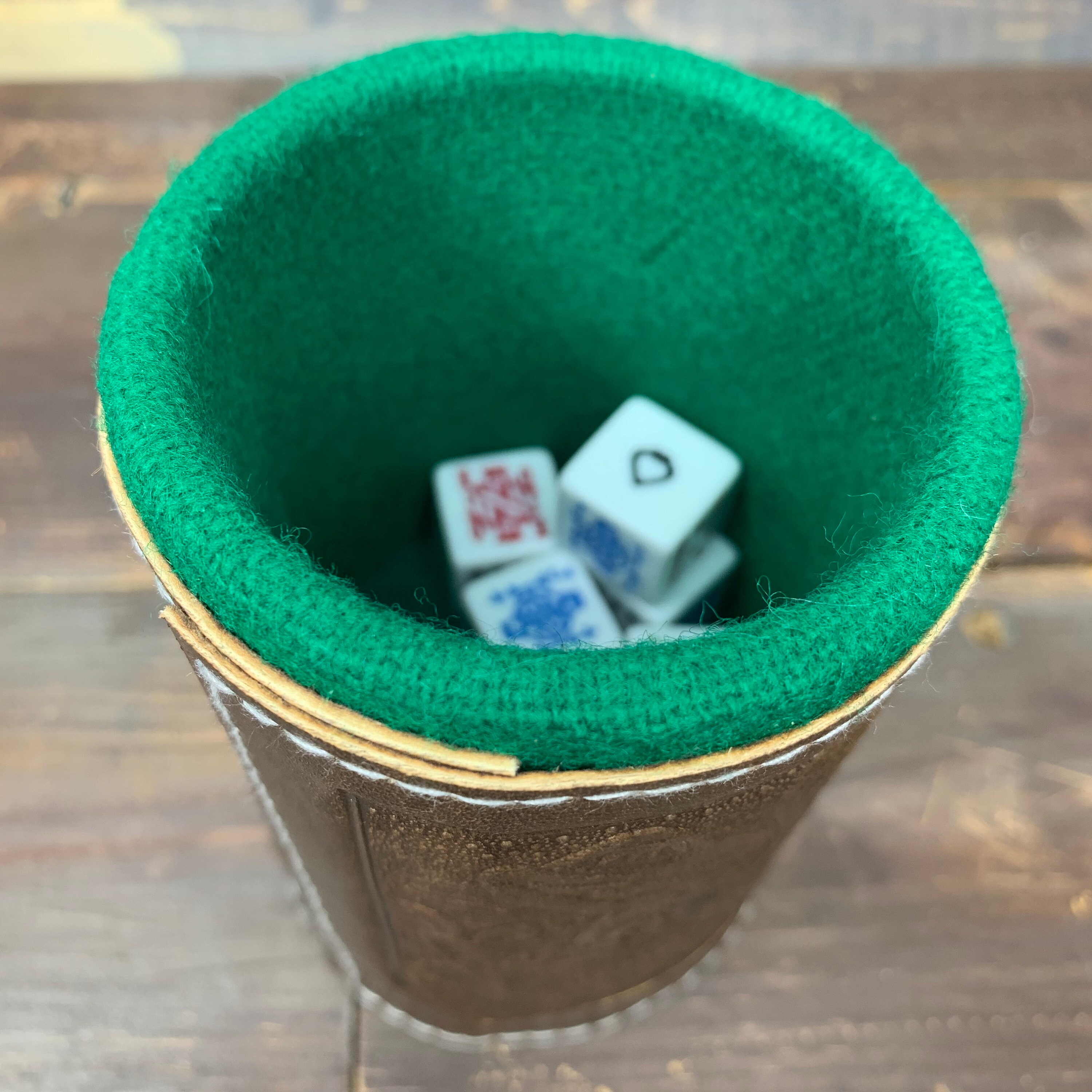 Traditional Mexican POKER DICE CUP Game Leather Engraved Aztec Print ...