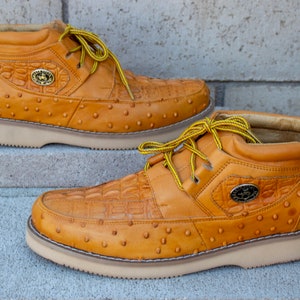 MENS CROCODILE OSTRICH Faux Print Casual Sneaker Leather Shoes - Etsy