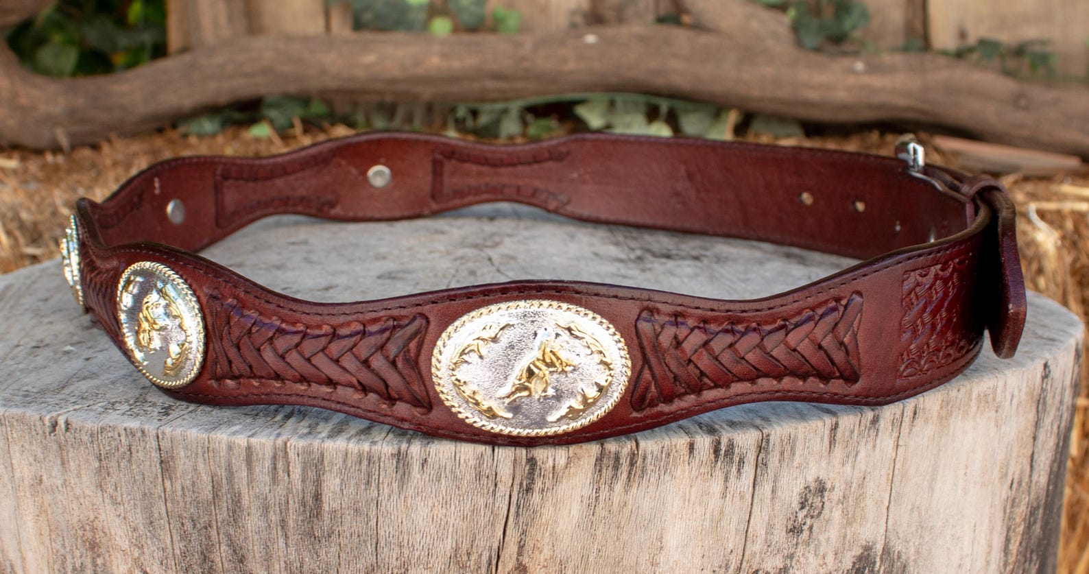 Mens LEATHER CONCHO WESTERN Cowboy Rodeo Belt - Etsy