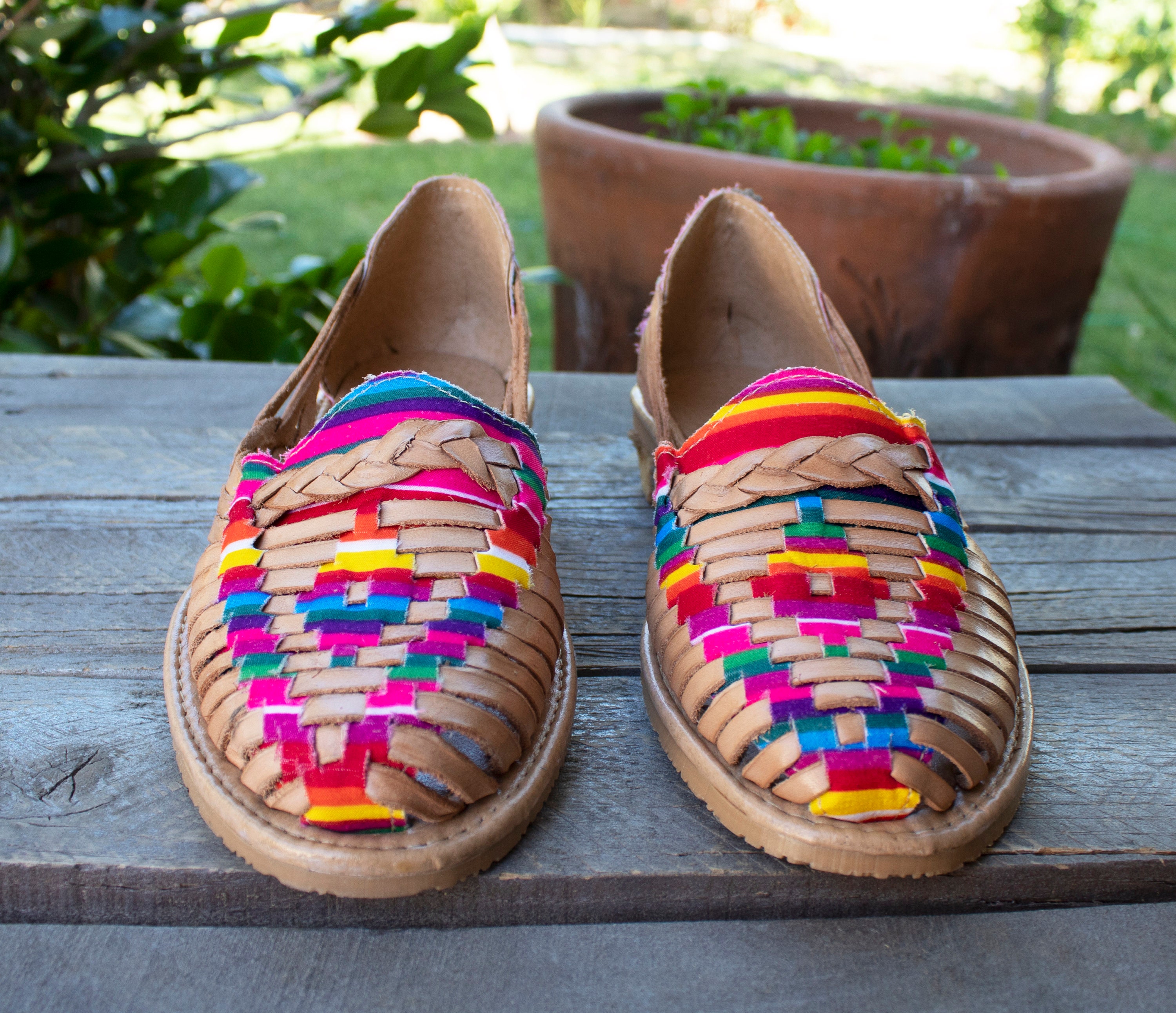 WOMENS Zarape Multi-color MEXICAN SANDALS Handmade Leather - Etsy