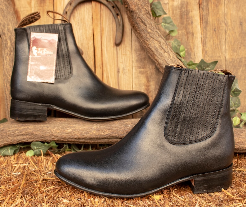 MENS AUTHENTIC LEATHER Chelsea Ankle Boots Botines Charro - Etsy