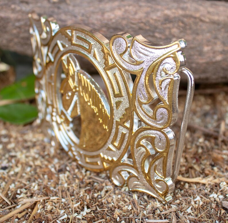 HORSE CABALLO Cowboy Western Mariachi Chrome Belt BUCKLE - Etsy