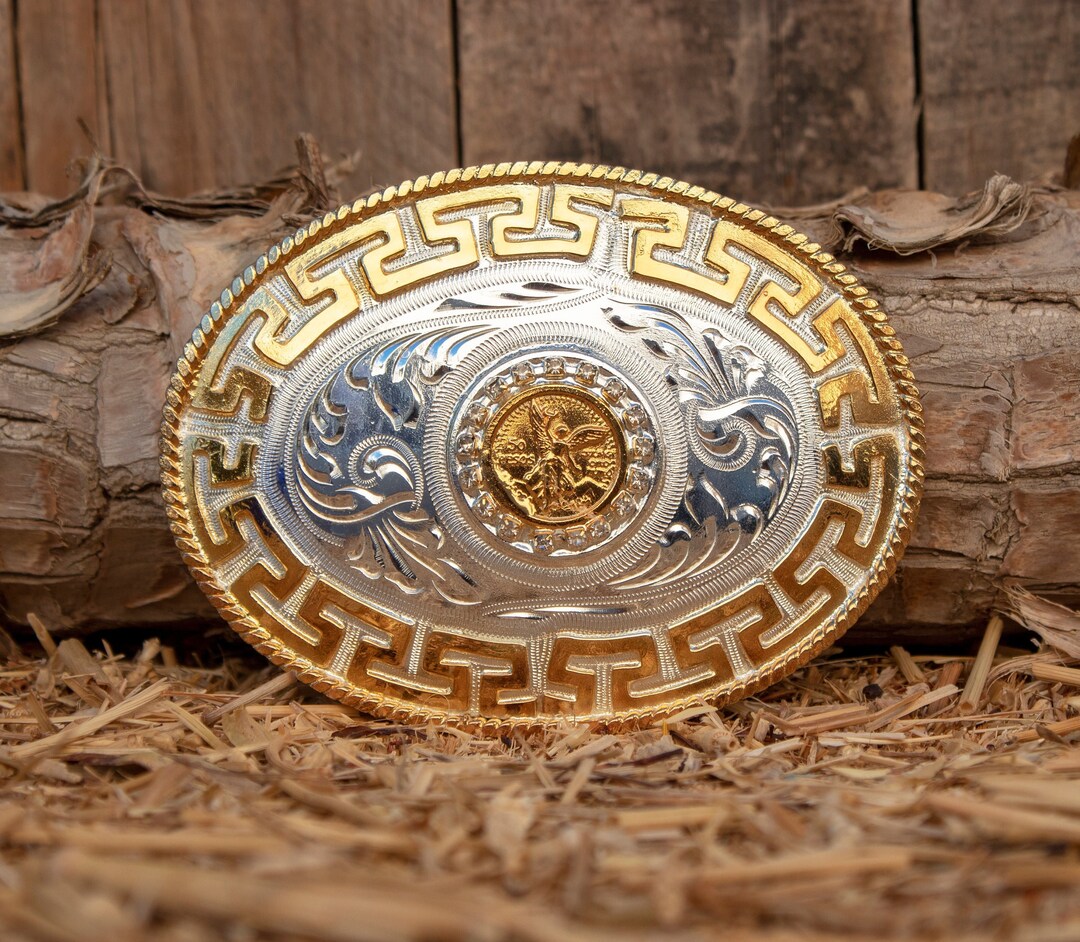 EL CENTENARIO 50 PESOS Mariachi Cowboy Western Alpaca Silver Belt ...