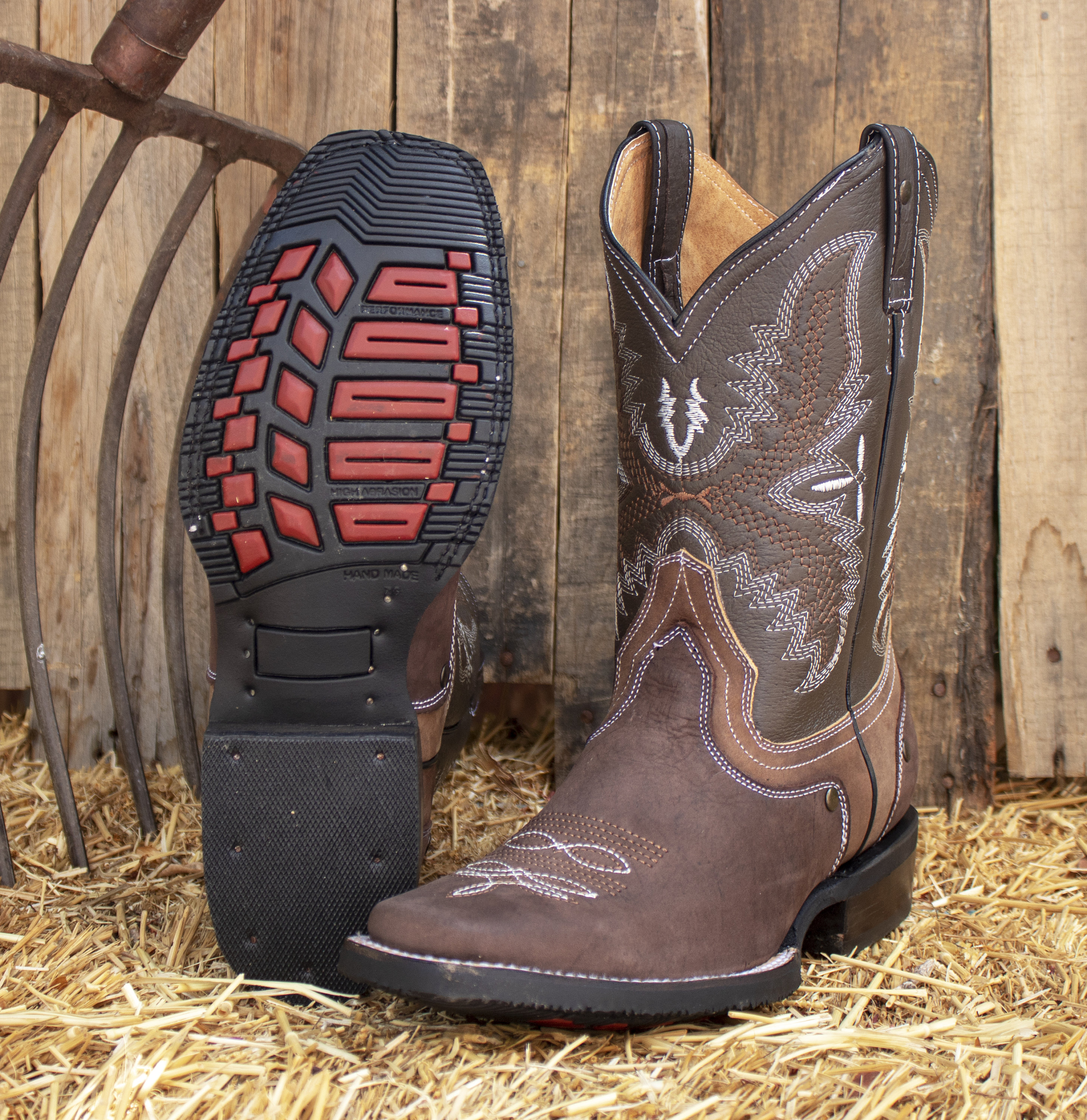 MENS Authentic LEATHER COWBOY Western Rodeo Square Toe Boots - Etsy