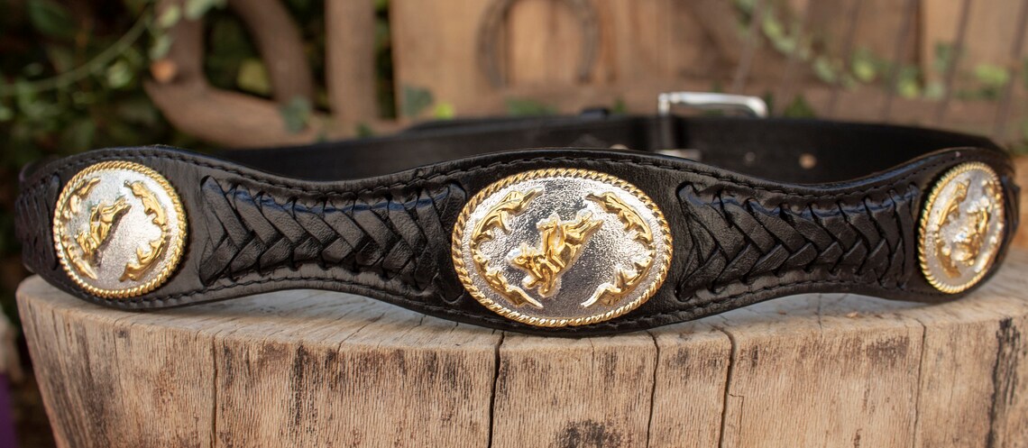 Mens LEATHER CONCHO WESTERN Cowboy Rodeo Belt - Etsy