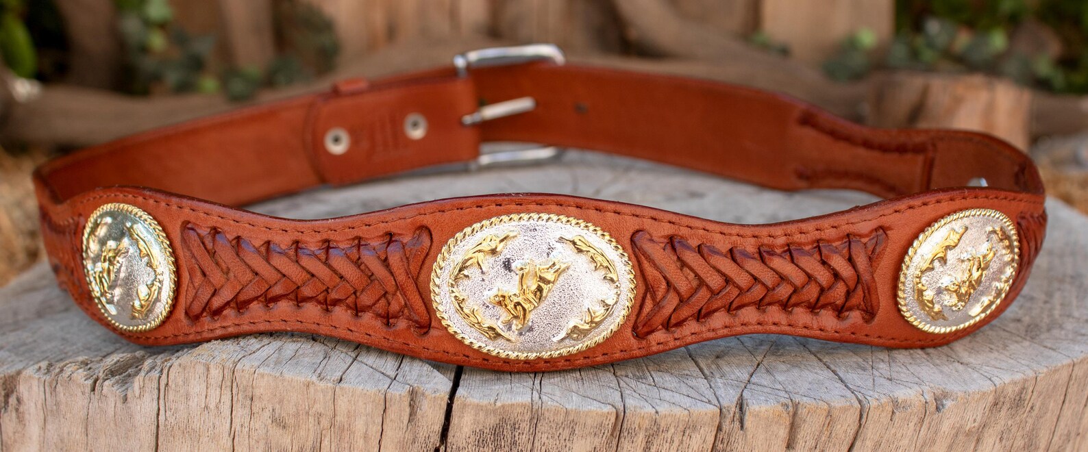 Mens LEATHER CONCHO WESTERN Cowboy Rodeo Belt - Etsy