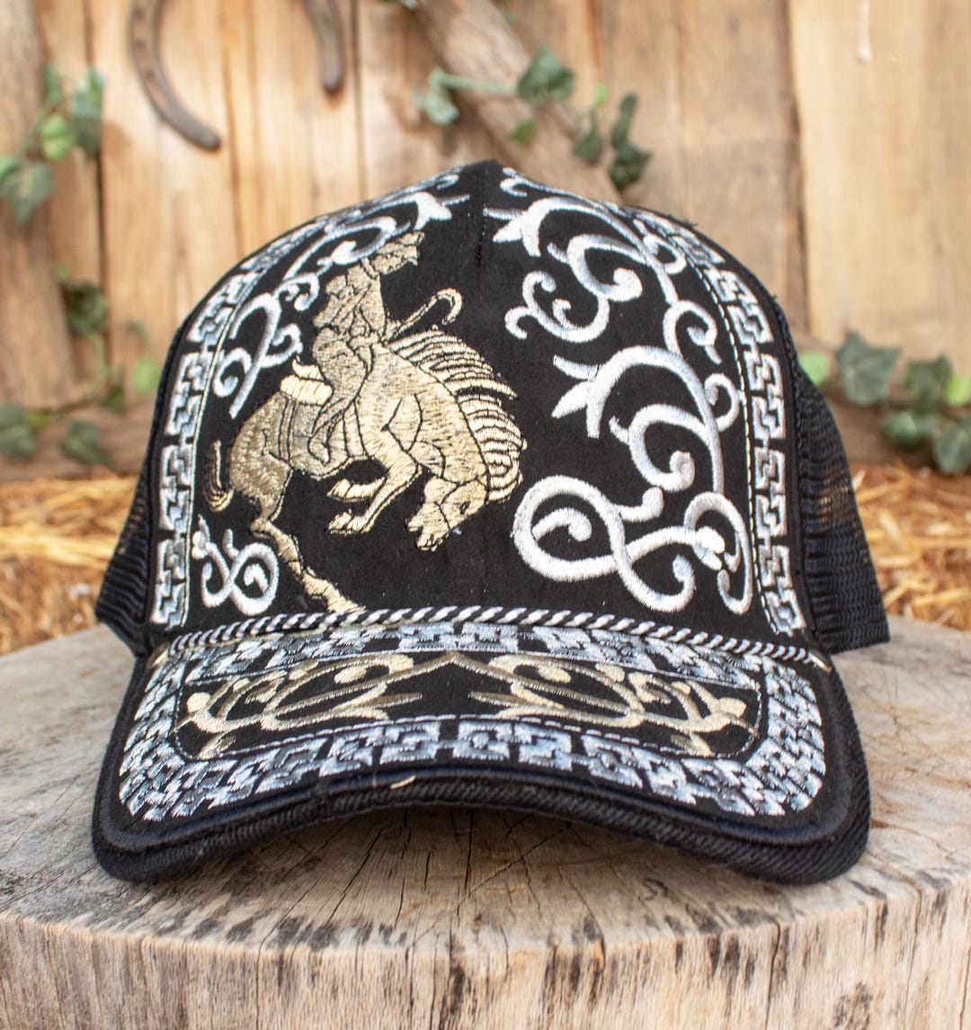 HORSE WRANGLER EMBROIDERED Hat Adjustable Trucker Western Cap Jinete - Etsy