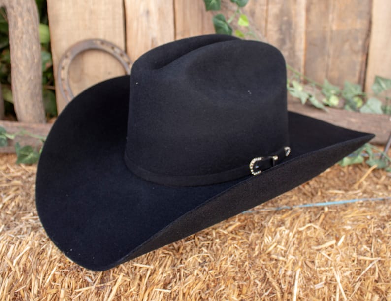 Black Felt 100X Western La Sierra COWBOY TEXANA HAT Tejana Unisex - Etsy