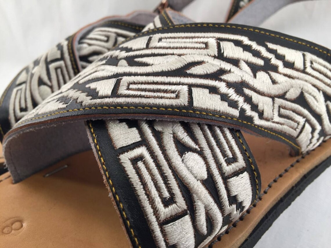 MENS EMBROIDERED HUARACHE Sandals With Tire Sole - Etsy