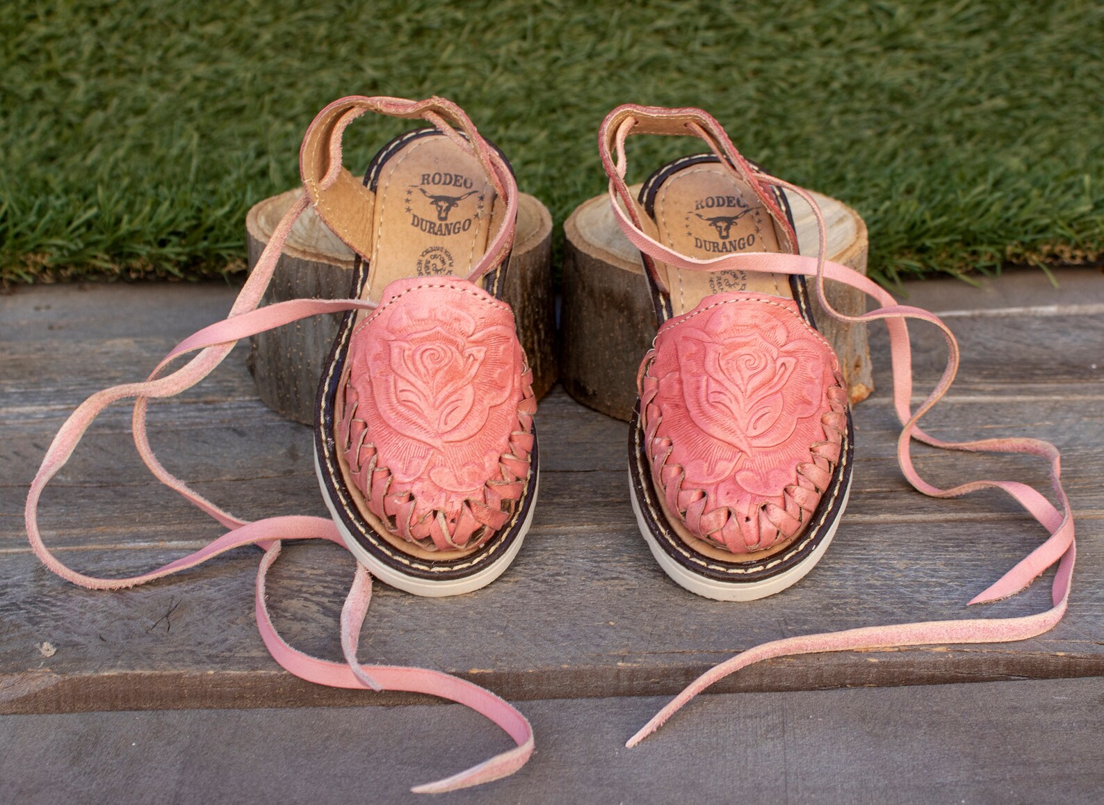 GIRLS WALKER TODDLER Rose Stamped Pink Lace up Leather - Etsy