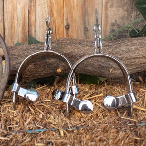 COWBOY Cowgirl Engraved Horseback Riding STEEL SPURS Mexican Espuelas ...