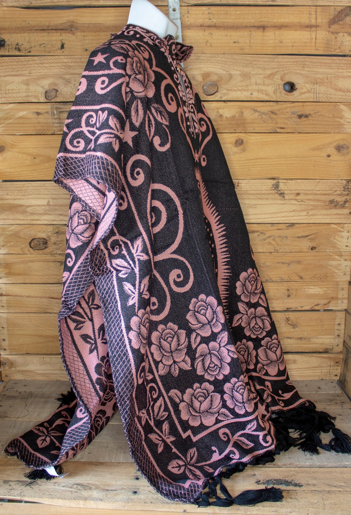 VIRGEN De GUADALUPE Virgin Mary 2 Sided Mexican Poncho Rebozo Zarape ...